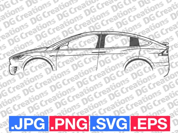 Tesla Model X EV Electric Car SVG Clip Art Graphic Art Instant - Etsy