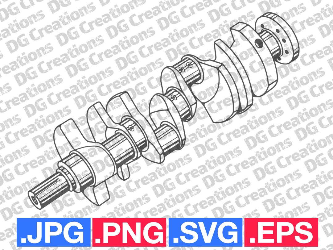 Crankshaft SVG Engine Part Clip Art Graphic Art Instant - Etsy