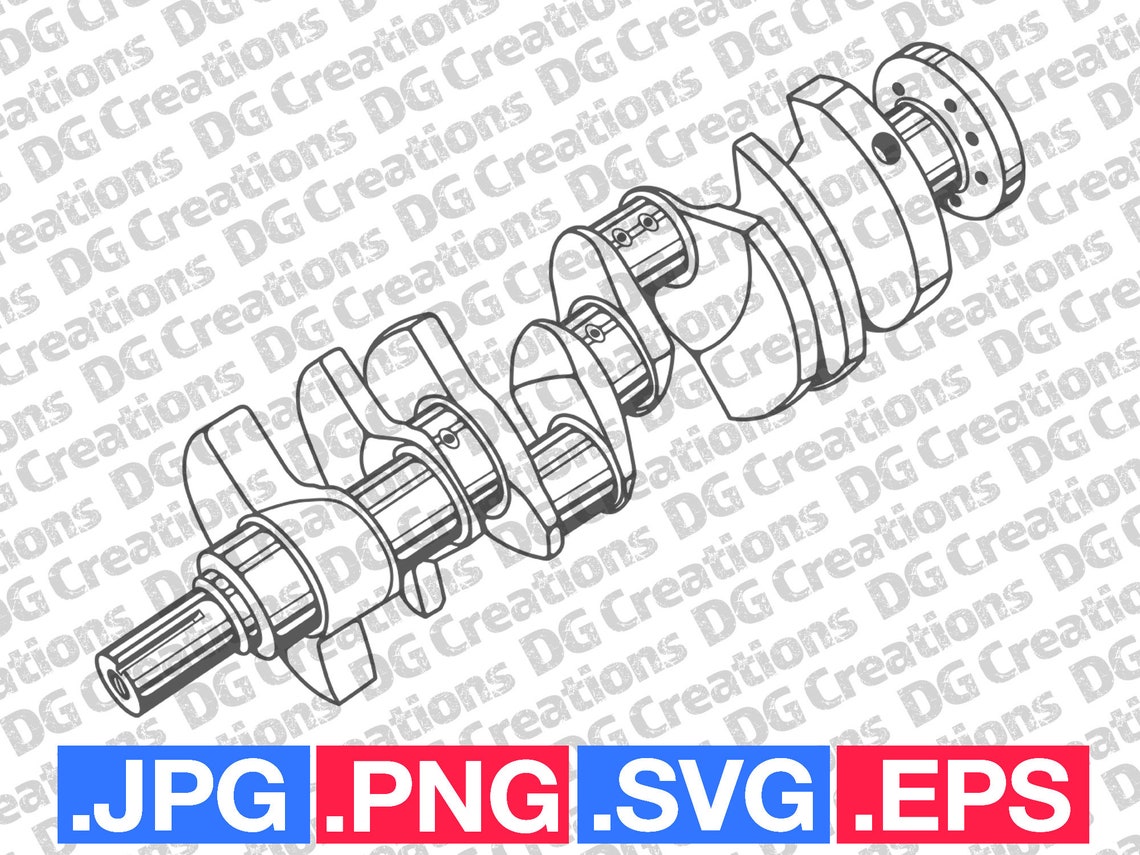 Crankshaft SVG Engine Part Clip Art Graphic Art Instant - Etsy
