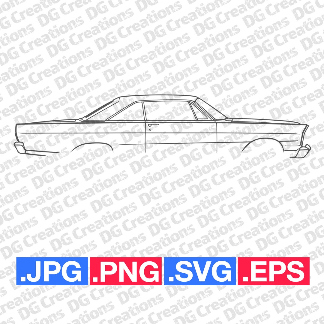 Ford Galaxie 500 1965 Hardtop Car SVG Clip Art Graphic Art Instant ...