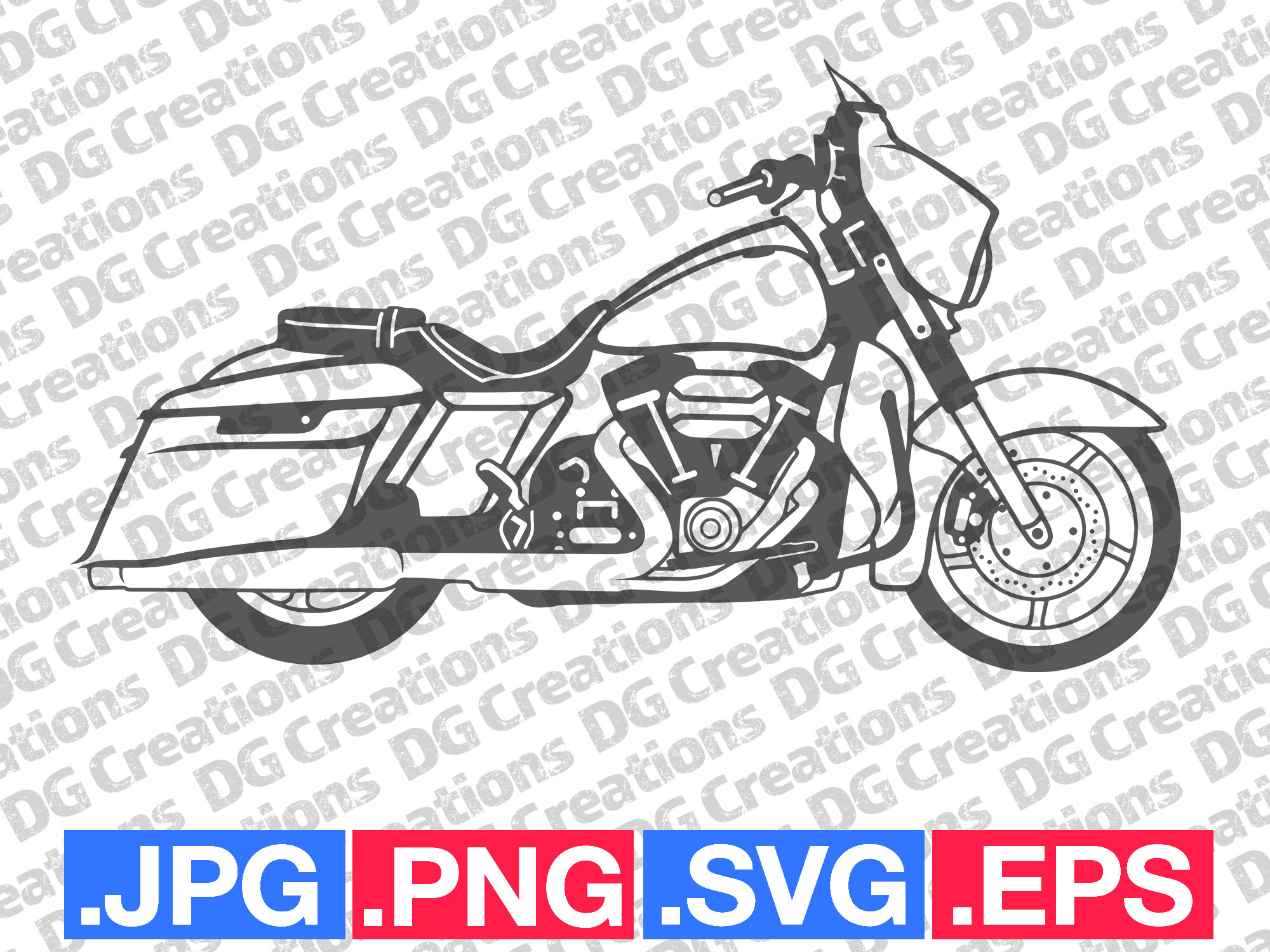Harley Street Glide Motorcycle Full SVG Clip Art Graphic Art - Etsy Canada