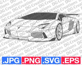 Lamborghini Svg Stencil - Etsy