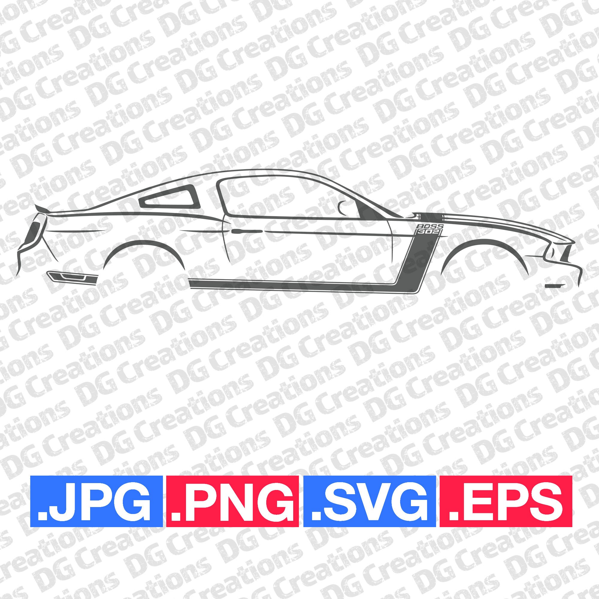 Ford Mustang Boss 302 2013 S197 Car SVG Clip Art Graphic Art Instant ...