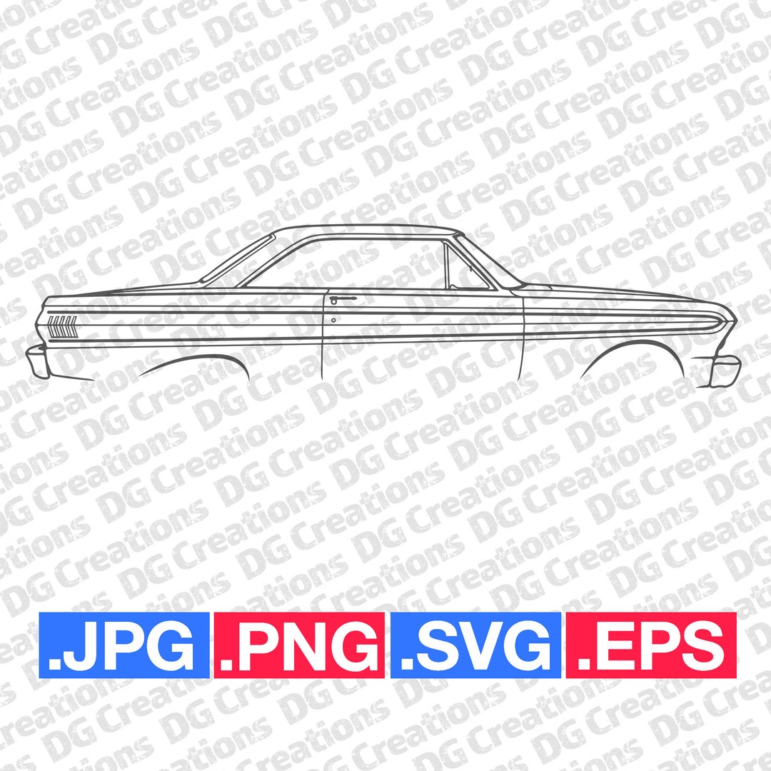 Ford Falcon 1964 Hardtop Car SVG Clip Art Graphic Art Instant Download ...