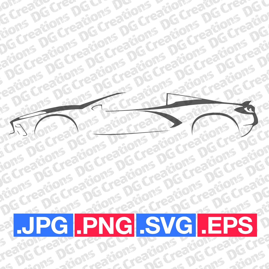 Chevrolet C8 Corvette Sportscar Car SVG Clip Art Graphic Art Instant ...