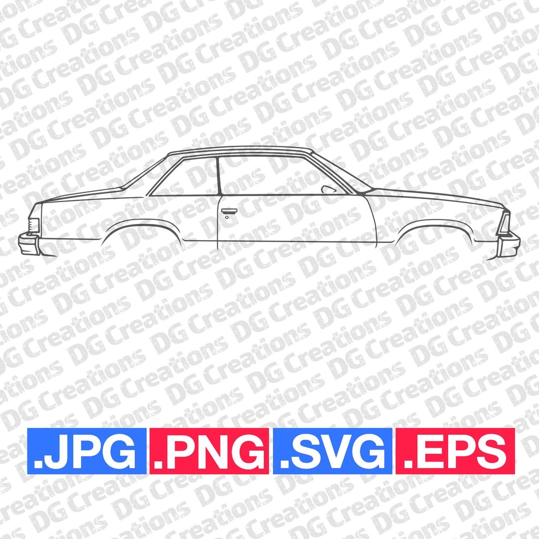 Chevrolet Malibu Sedan 1981 Car SVG Clip Art Graphic Art Instant ...