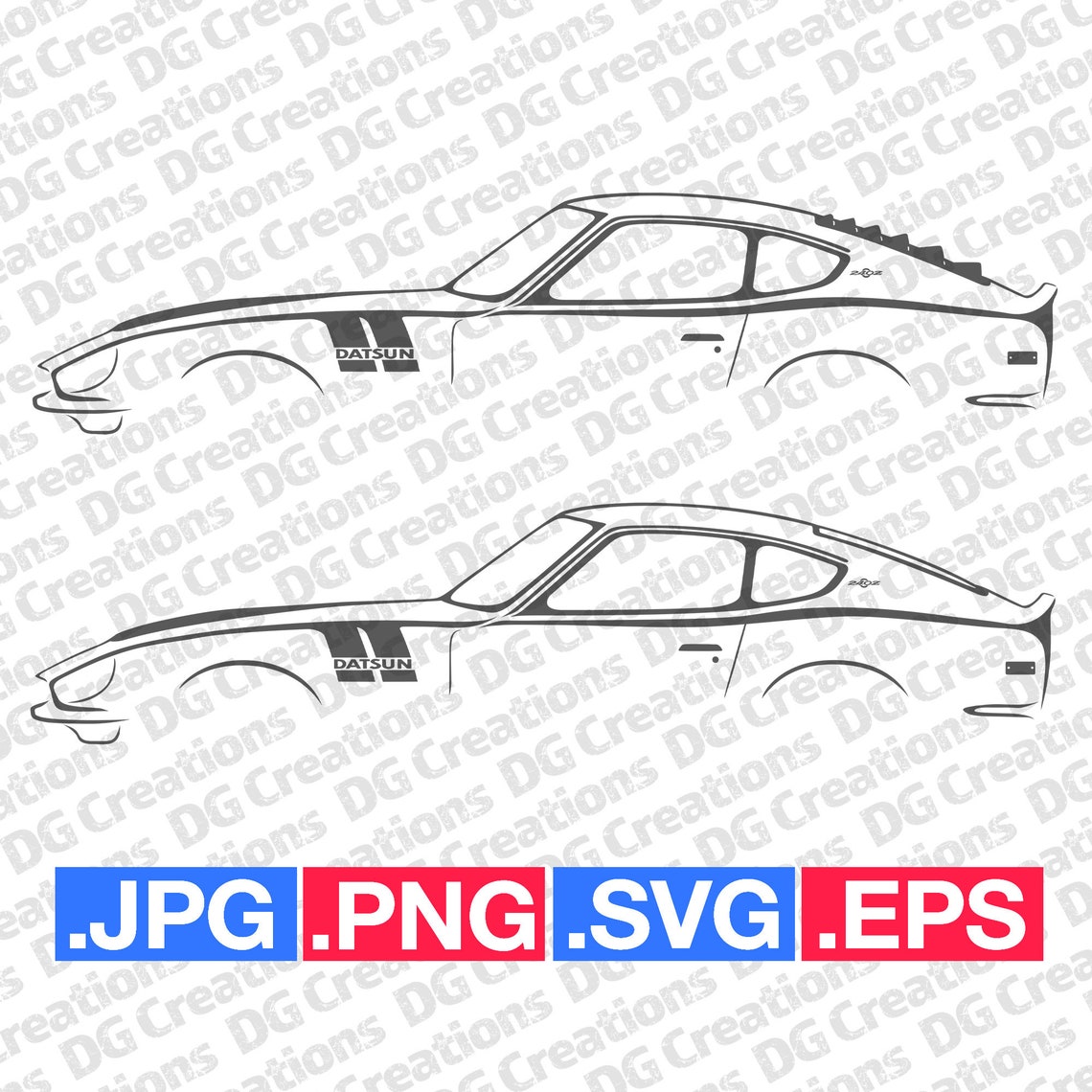 Datsun 240Z Sportscar Car SVG Clip Art Graphic Art Instant Download ...