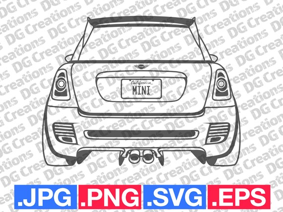 Mini Cooper Rear Custom Car SVG Clip Art Graphic Art Instant | Etsy