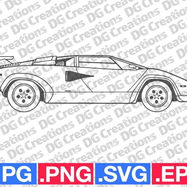 Lamborghini countach svg - Etsy México