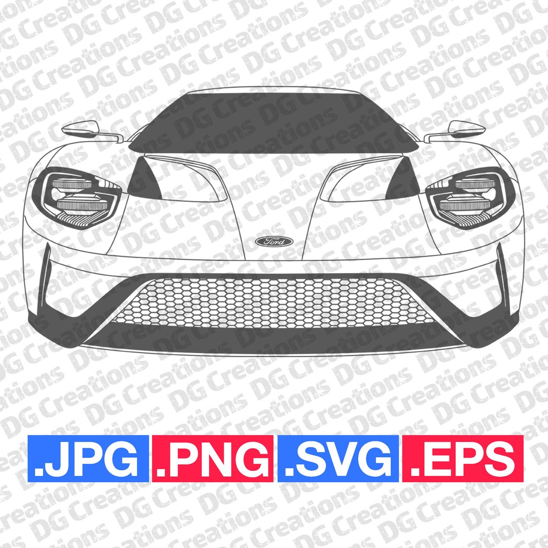 Ford GT Supercar Sportscar Front Car SVG Clip Art Graphic Art Instant ...