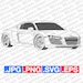 Audi R8 Sportscar Front Car SVG Clip Art Graphic Art Instant Download ...