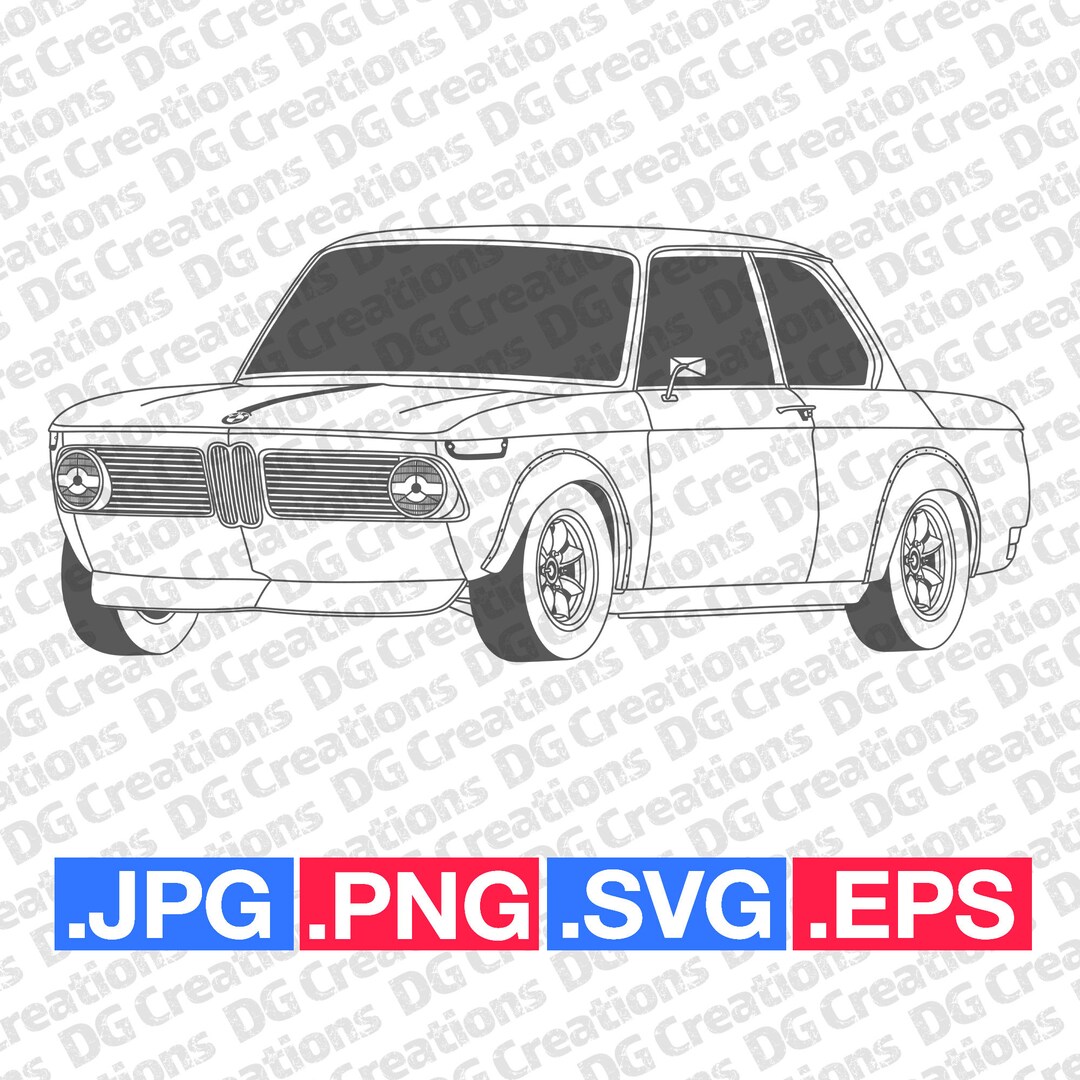 BMW 2002 Front Angle Car SVG Clip Art Graphic Art Instant Download ...