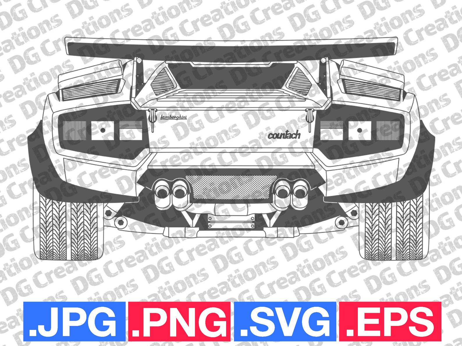 Lamborghini Countach Sportscar Car SVG Clip Art Graphic Art - Etsy