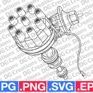 Ford V8 Distributor SVG Engine Part Clip Art Graphic Art - Etsy