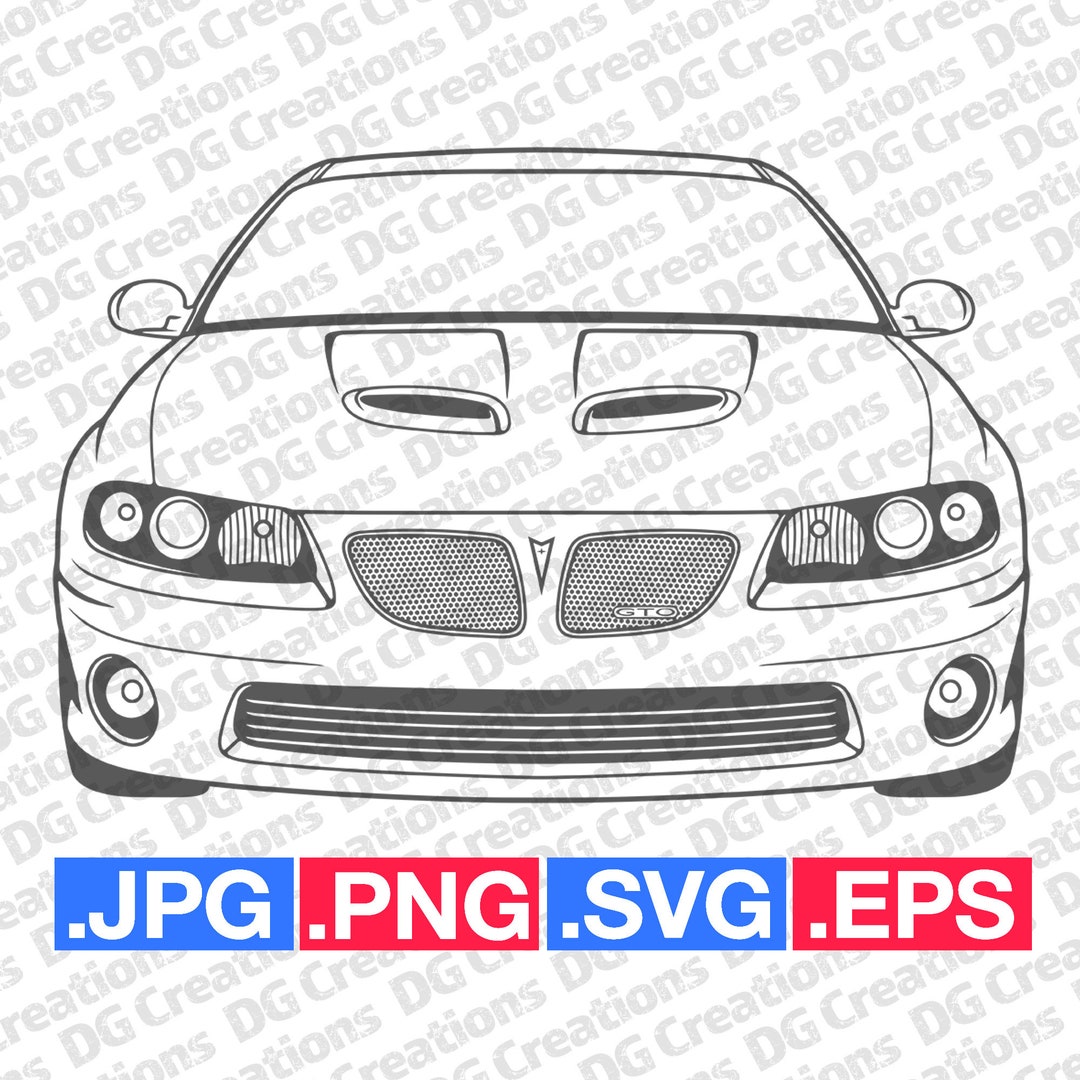 Pontiac GTO 2006 Front Car SVG Clip Art Graphic Art Instant Download ...
