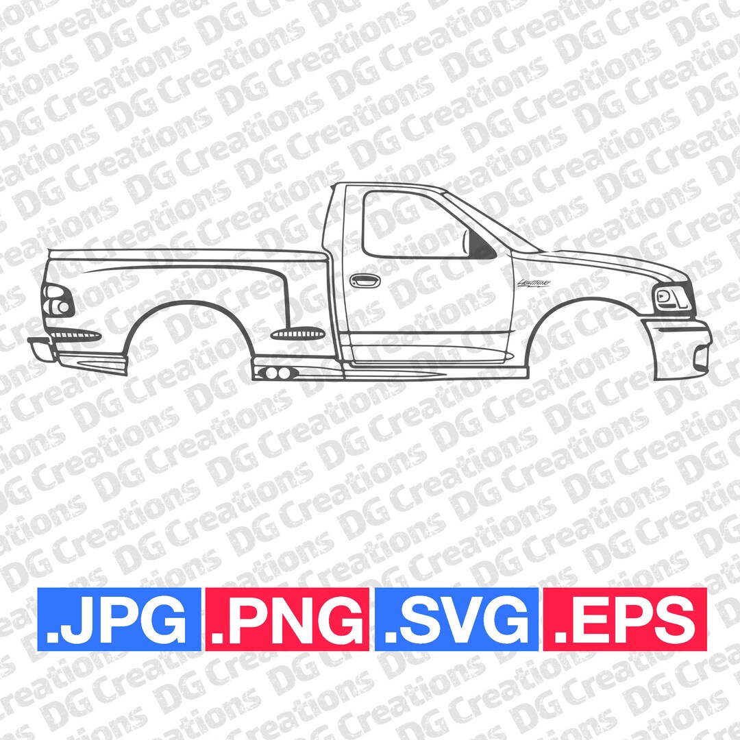 Ford SVT Lightning 2001 Pick up Truck Car SVG Clip Art Graphic Art ...