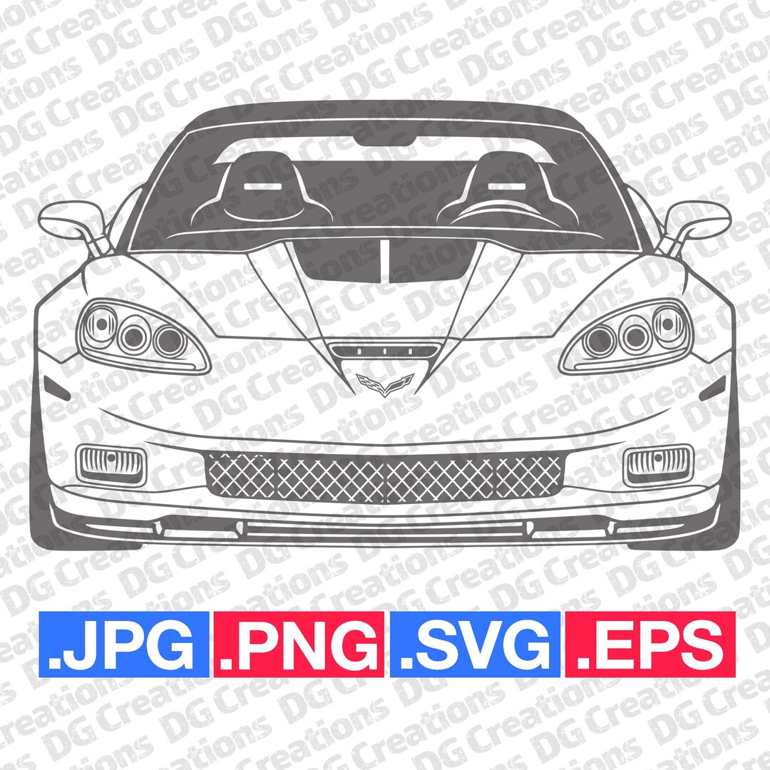 Chevrolet Corvette C7 Z06 Front Car SVG Clip Art Graphic Art Instant ...