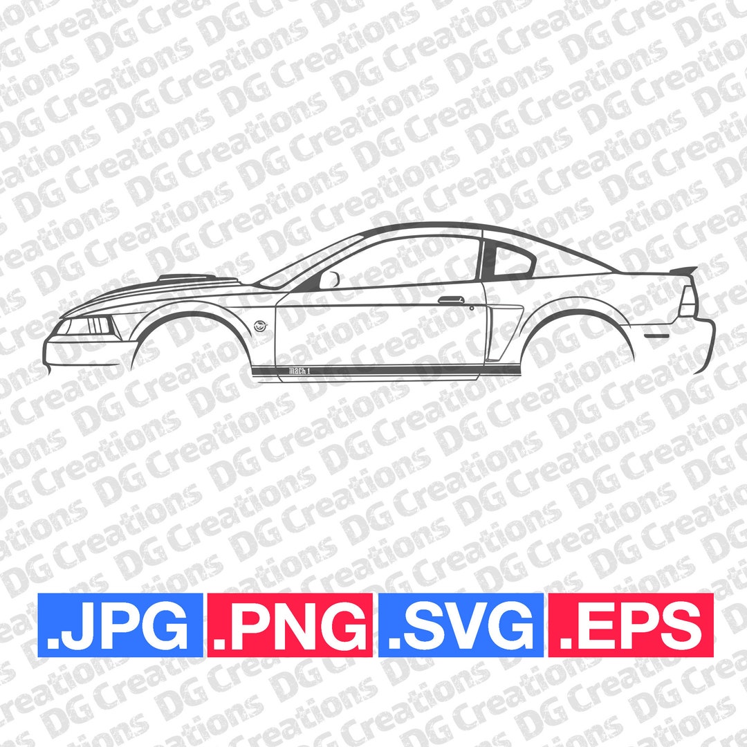 Ford Mustang Mach 1 2004 Car SVG Clip Art Graphic Art Instant Download ...