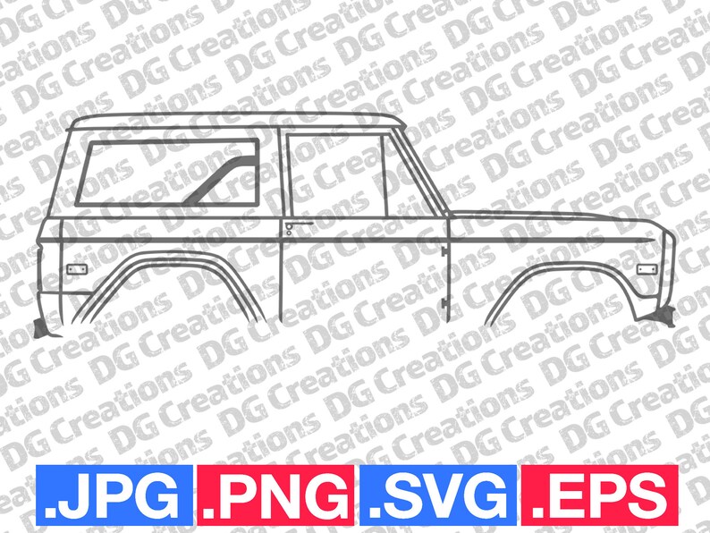 Ford Bronco Custom Classic 1968 Car SVG Clip Art Graphic Art - Etsy