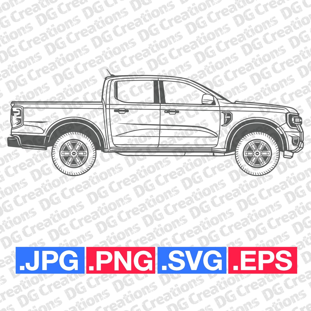 Ford Ranger Lariat Full Pick up Truck 2024 SVG Clip Art Graphic Art ...