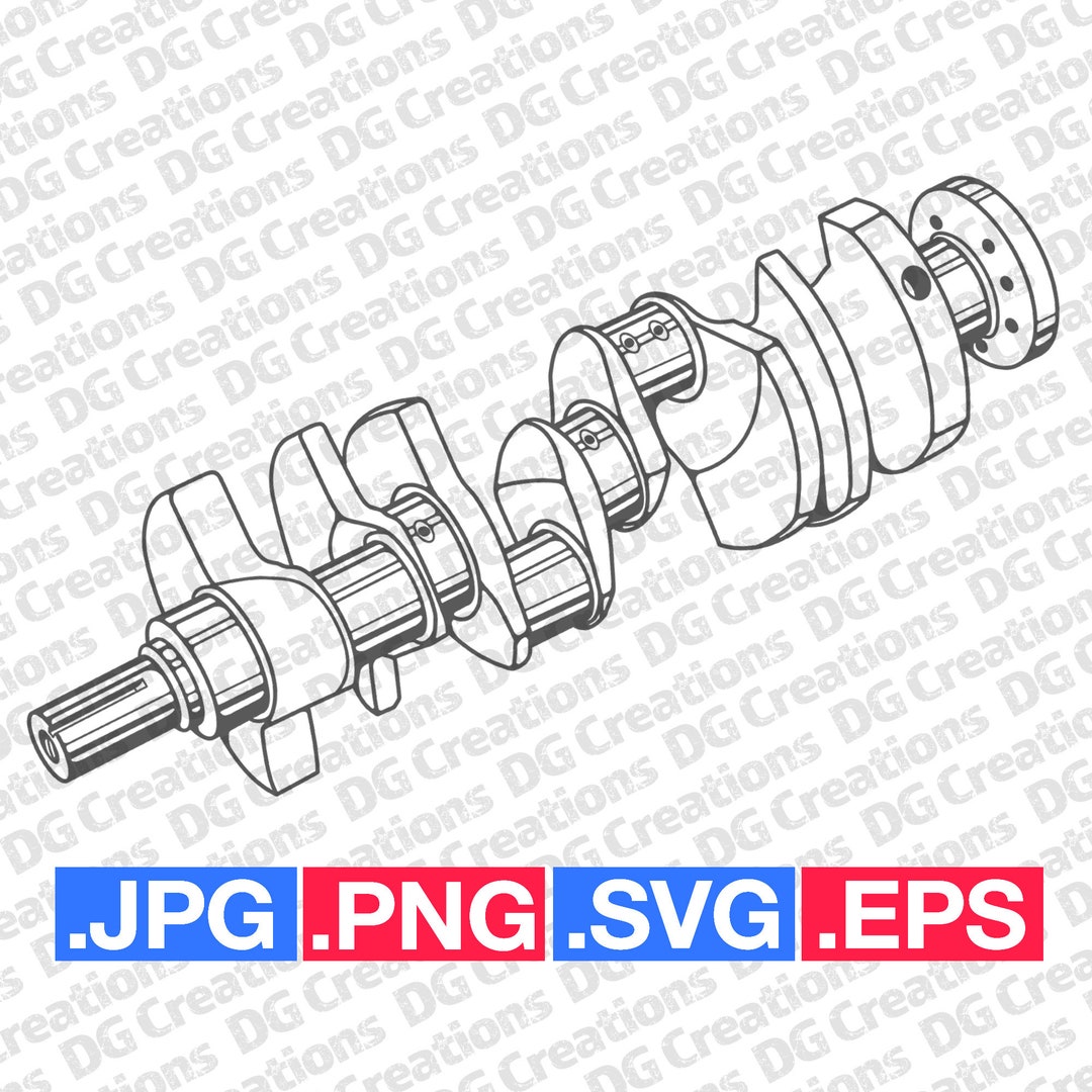 Crankshaft SVG Engine Part Clip Art Graphic Art Instant Download ...