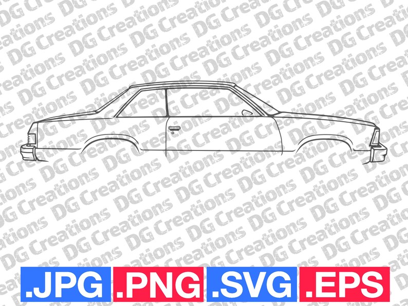 Chevrolet Malibu Sedan 1981 Car SVG Clip Art Graphic Art | Etsy