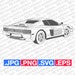 Ferrari Testarossa Sportscar 1984 Rear Car SVG Clip Art Graphic Art ...