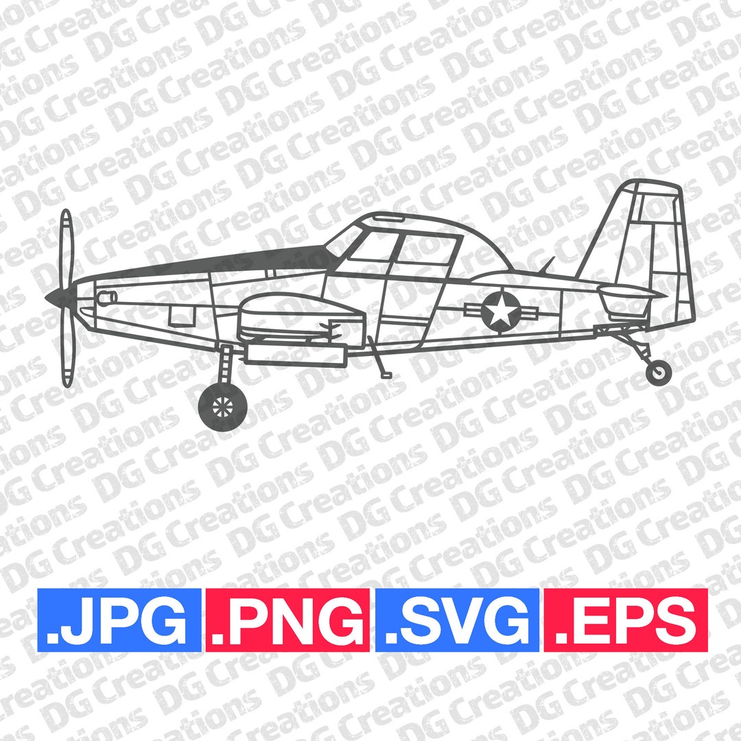 Air Tractor OA-1K Sky Warden Military Plane Airplane Side SVG Clip Art ...