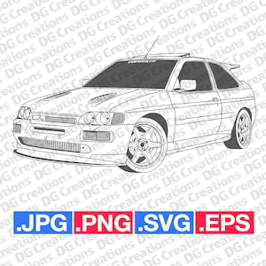 Ford Escort RS Cosworth Sierra Car SVG Clip Art Graphic Art Instant ...