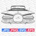 Impala 1959 Rear Convertible Classic Car SVG Clip Art Graphic Art ...