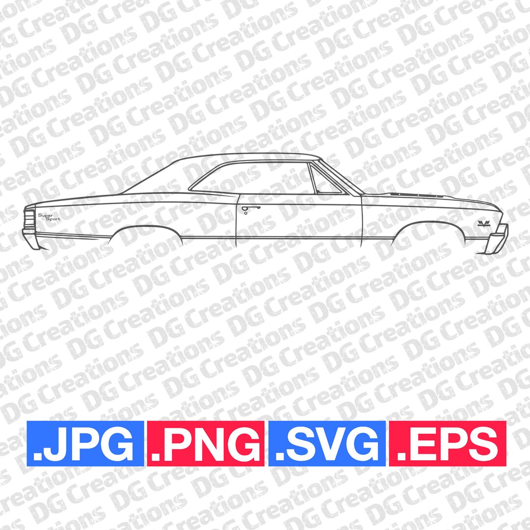 Chevrolet Chevelle 1967 Car SVG Clip Art Graphic Art Instant Download ...