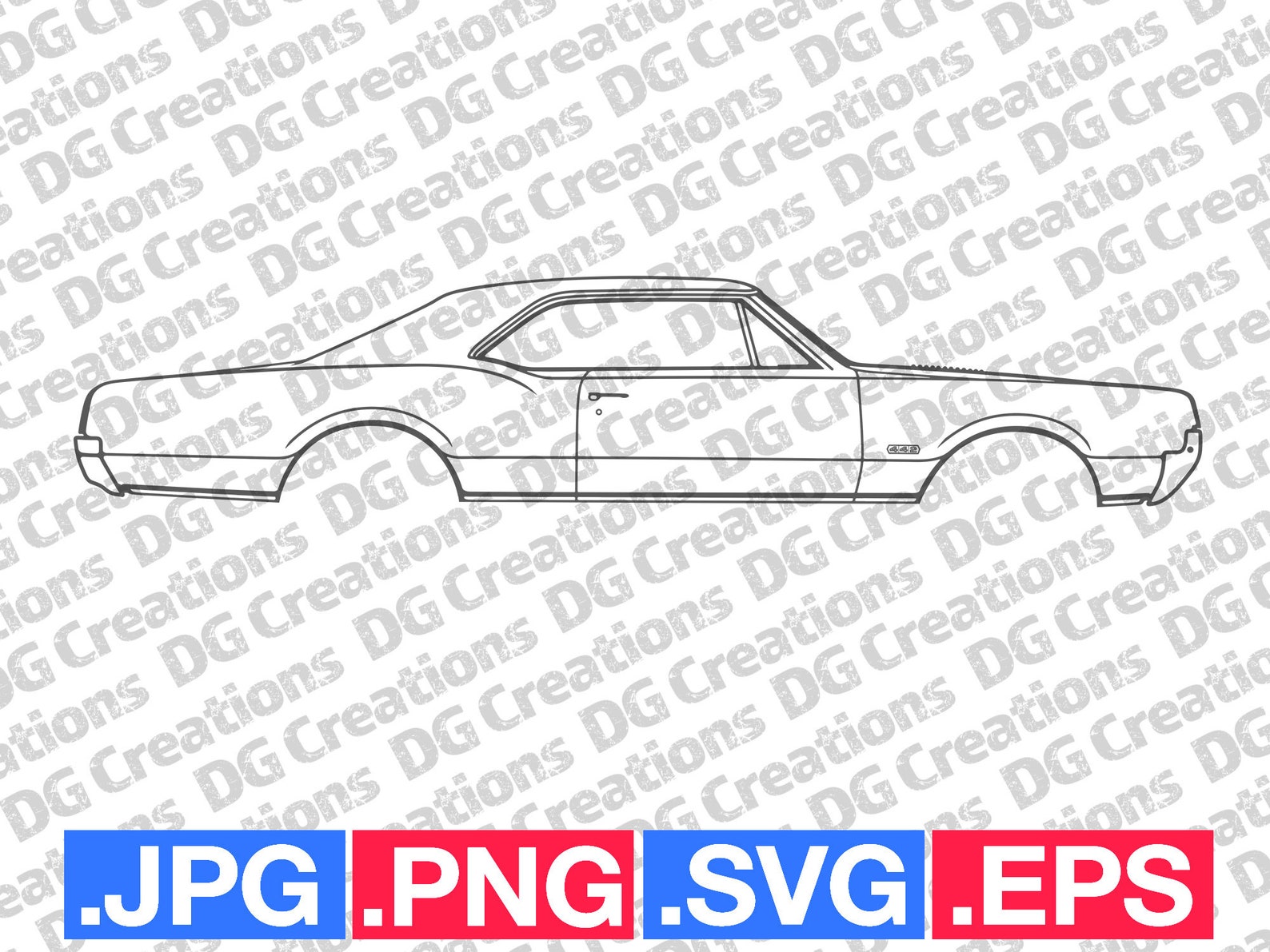 Oldsmobile 442 1967 Classic Car SVG Clip Art Graphic Art - Etsy
