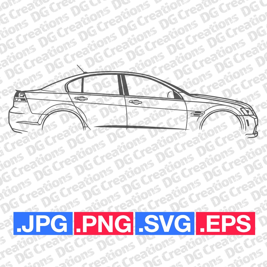 Pontiac G8 2009 Sedan Car SVG Clip Art Graphic Art Instant Download ...