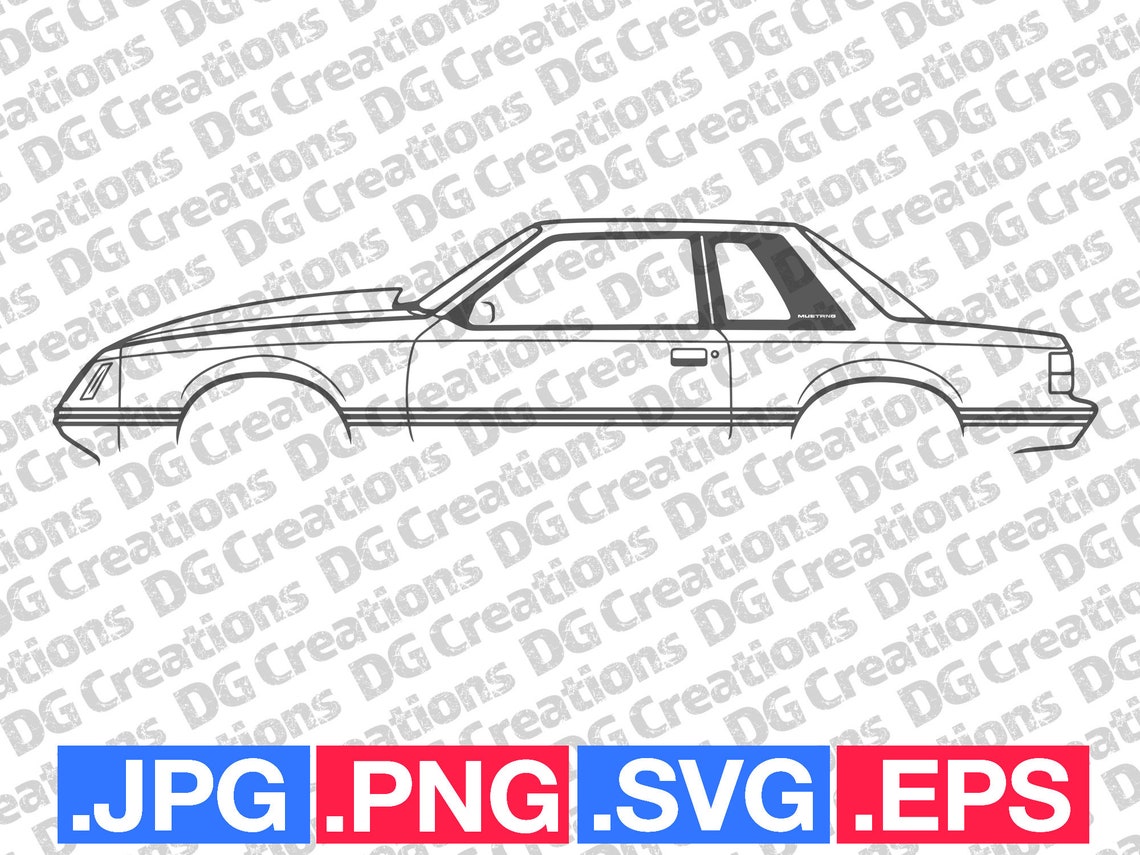Ford Mustang Foxbody Notch Coupe 1986 Car SVG Clip Art Graphic - Etsy