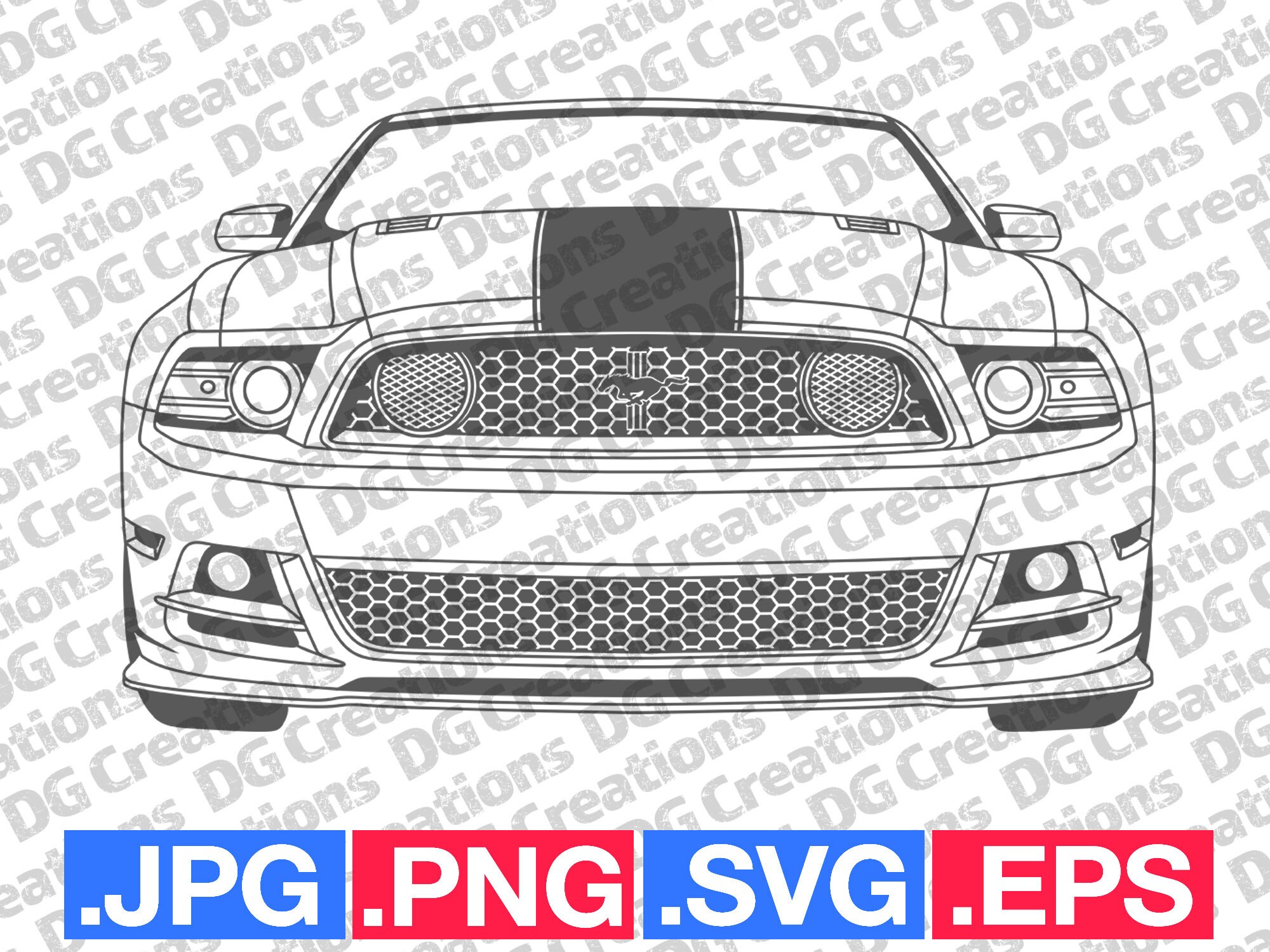 Ford Mustang Drawing Front