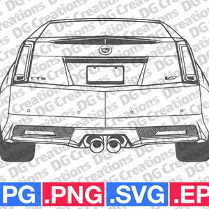 Cadillac CTS-V Coupe 2014 Rear Car SVG Clip Art Graphic Art | Etsy