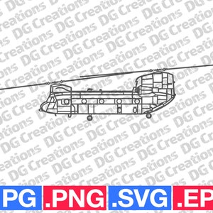CH-47 Chinook Helicopter Military Aircraft Side SVG Clip Art Graphic ...