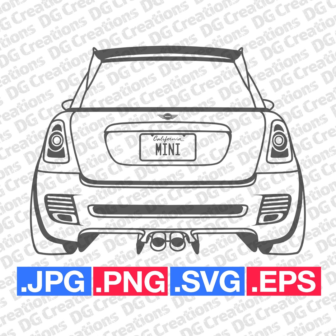 Mini Cooper Rear Custom Car SVG Clip Art Graphic Art Instant Download ...