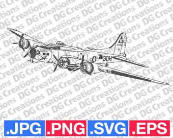 B 17 Airplane Svg - Etsy Canada