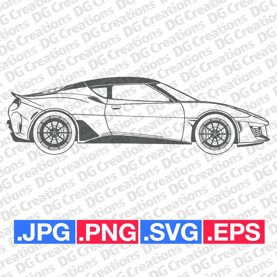 Lotus Evora Full Sportscar Car SVG Clip Art Graphic Art Instant ...