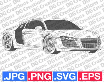 Audi R8 Vector Svg - Etsy New Zealand