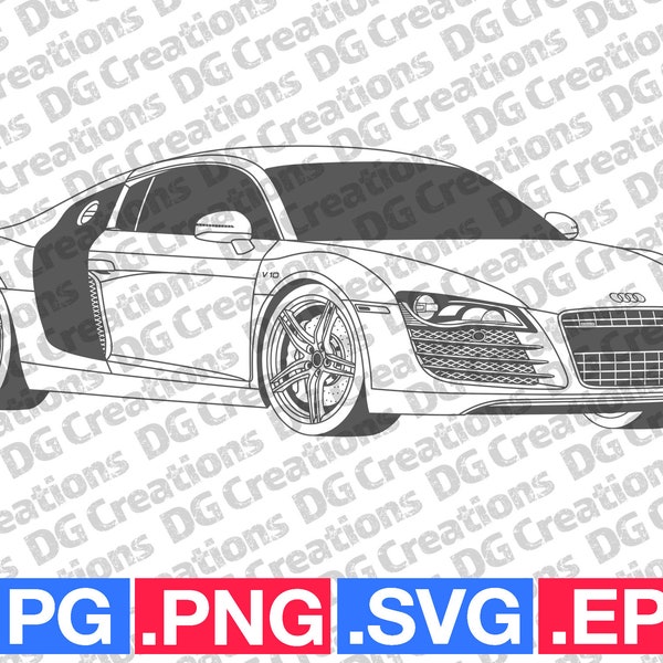 Audi r8 vector svg - Etsy France