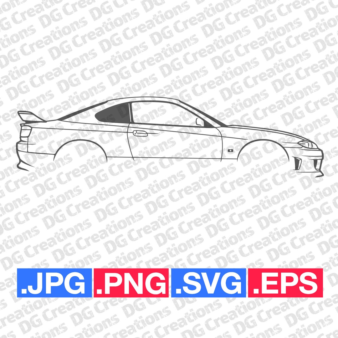 Nissan Silvia S15 1999 Sportscar Car SVG Clip Art Graphic Art Instant ...