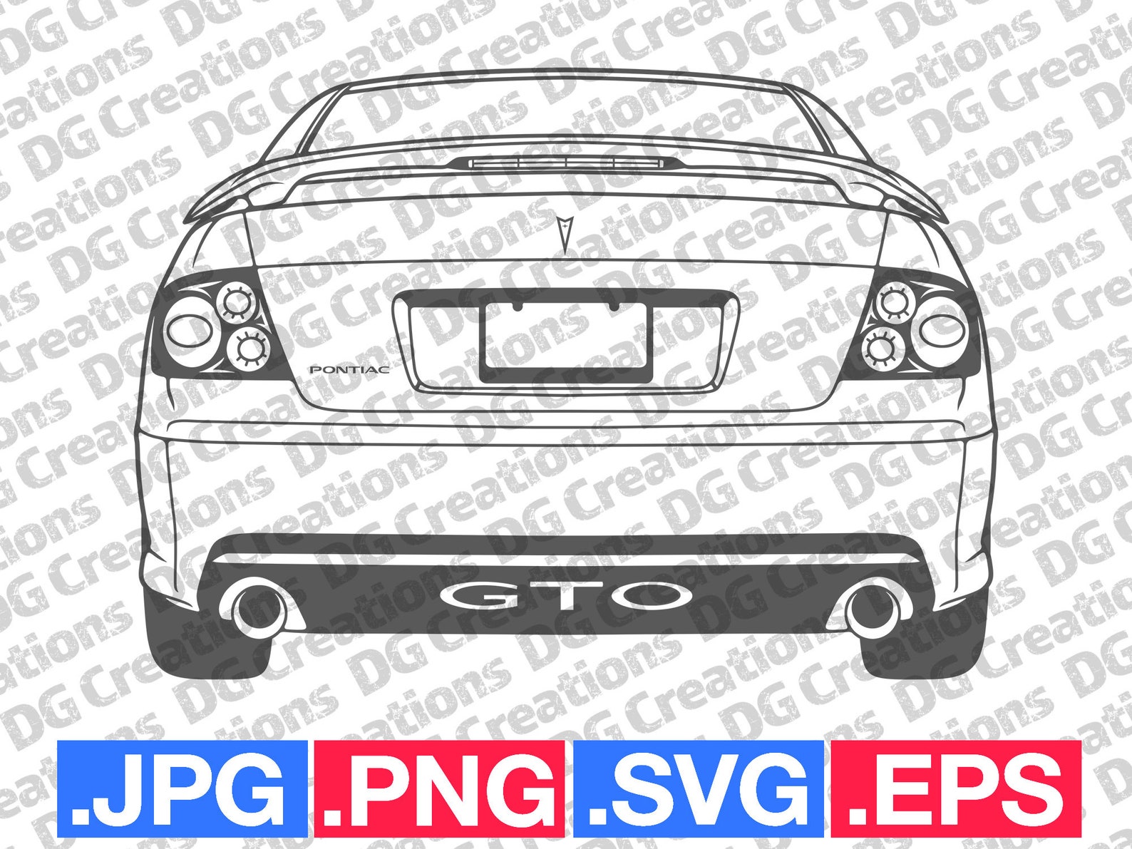 Pontiac GTO 2006 Rear Car SVG Clip Art Graphic Art Instant - Etsy