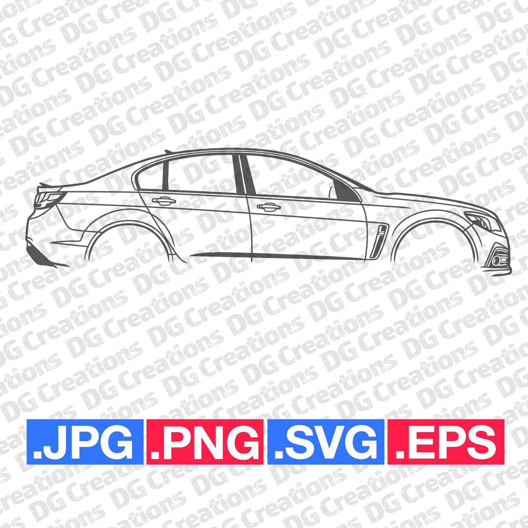 Chevrolet SS 2014 Sedan Car SVG Clip Art Graphic Art Instant Download ...