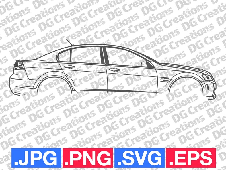 Pontiac G8 2009 Sedan Car SVG Clip Art Graphic Art Instant - Etsy