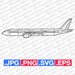 Boeing 777-300ER Commercial Airplane Side Plane SVG Clip Art Graphic ...