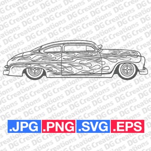 Mercury 1950 Lead Sled Lowrider Custom Car SVG Clip Art Graphic Art ...