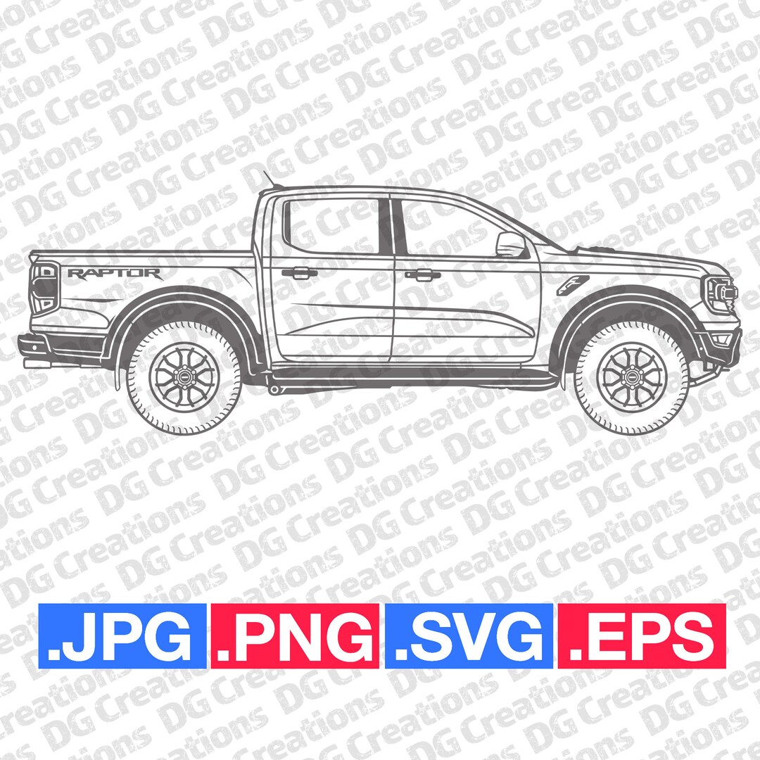 Ford Ranger Raptor Full Pick up Truck 2024 SVG Clip Art Graphic Art ...