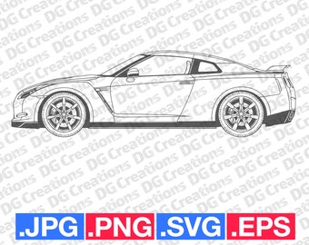 Skyline R34 Svg Gt-r Png Nissan R34 Printable GTR Stickers - Etsy